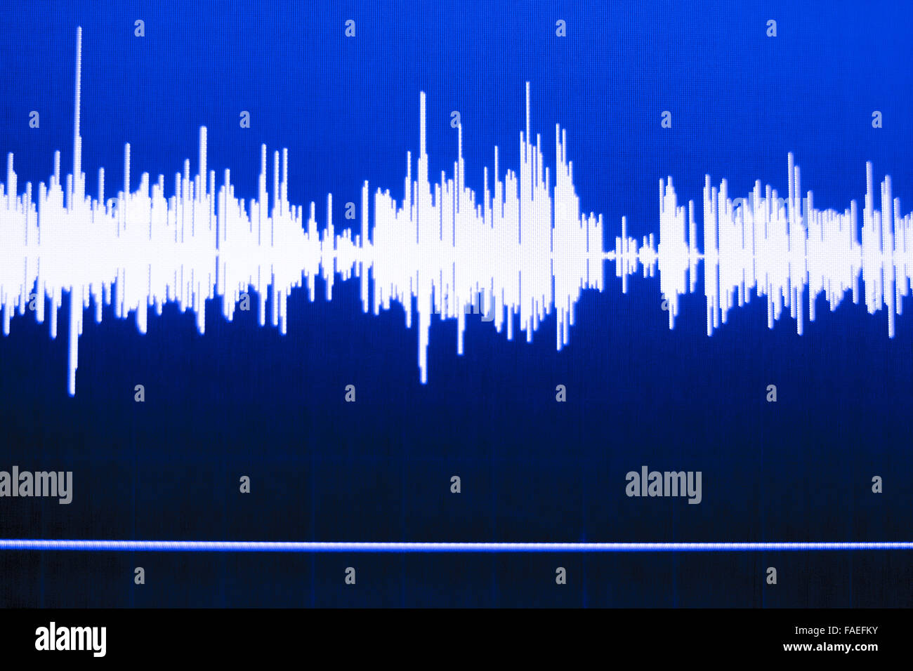 Audio studio digital voice recording voiceover sound wave on computer ...