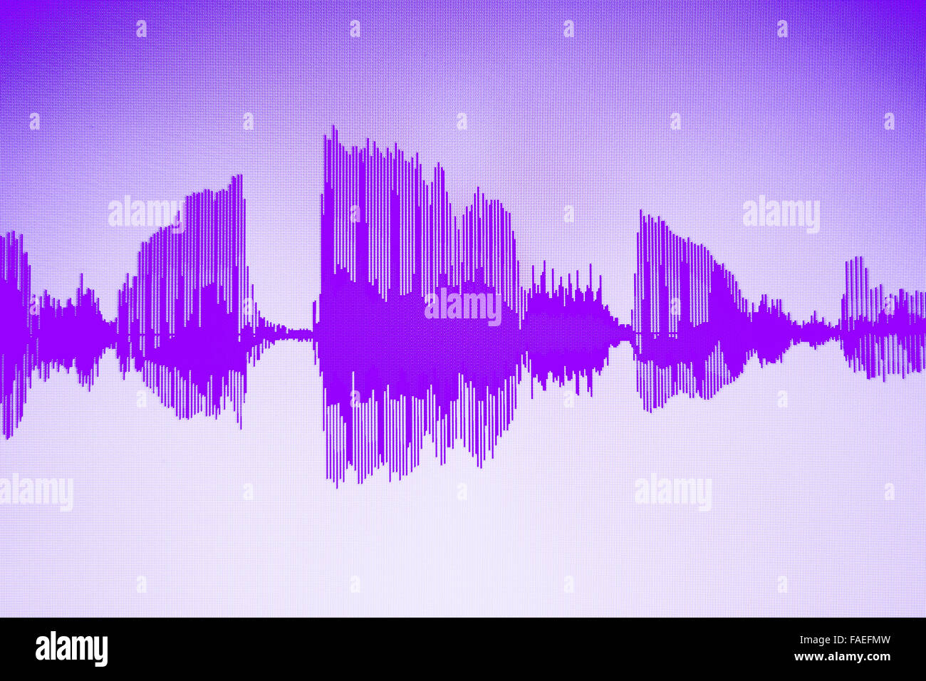 Audio studio digital voice recording voiceover sound wave on computer ...