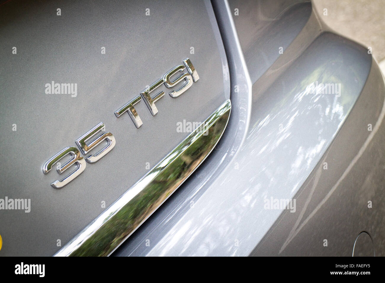 Hong Kong, China May 17 2015 : Audi A6 35 TFSI 2015 Logo on May 17 2015 ...