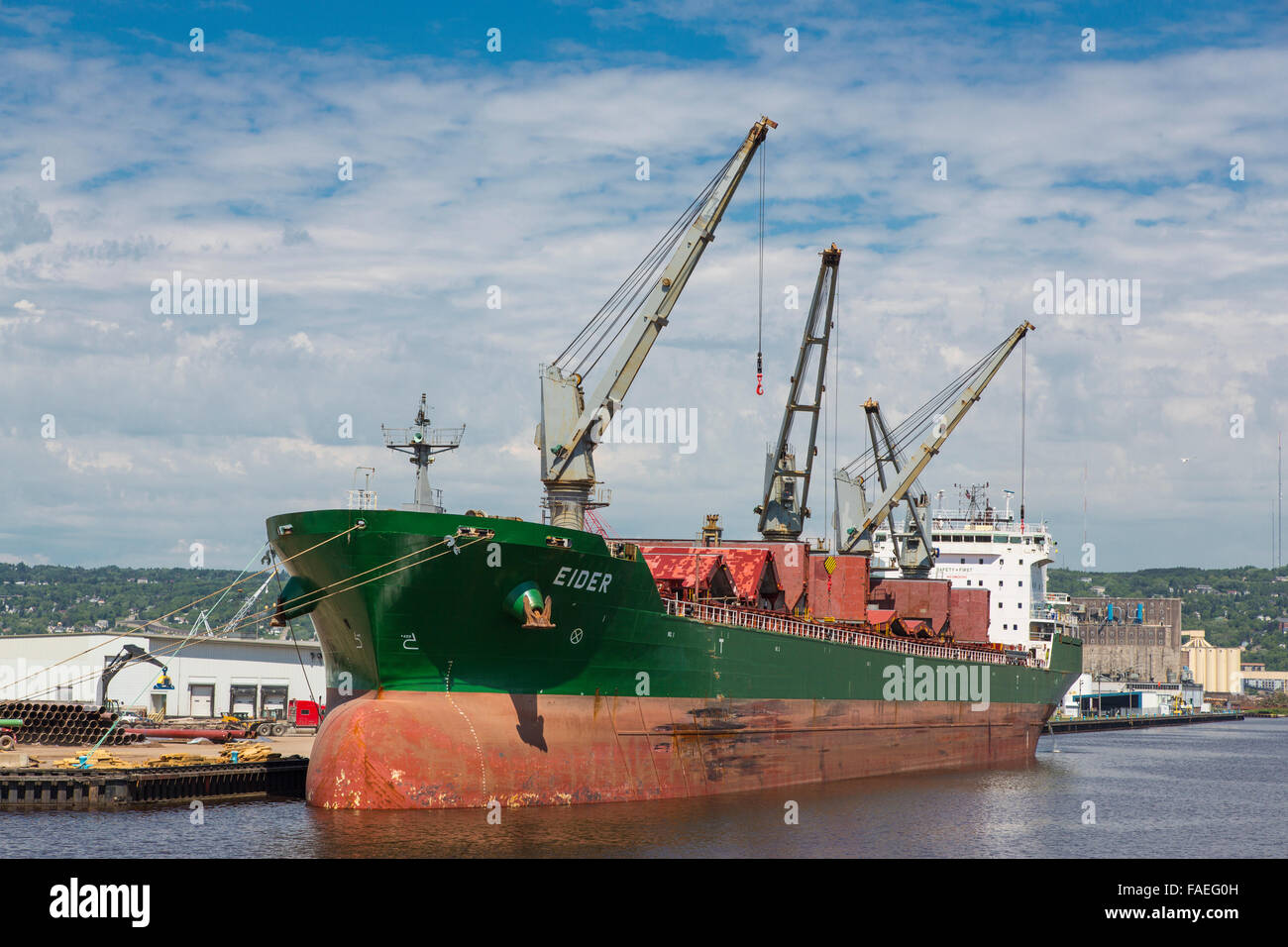 Lake freighters in Duluth Minnesota on the north western shore of Lake ...