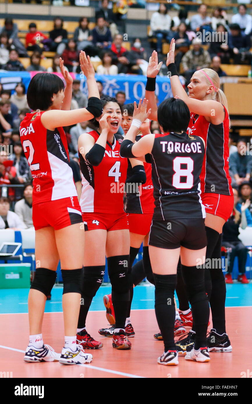 Tokyo, Japan. 27th Dec, 2015. NECNEC Red Rockets team group (NEC) Volleyball : 2015 Emperor's ...