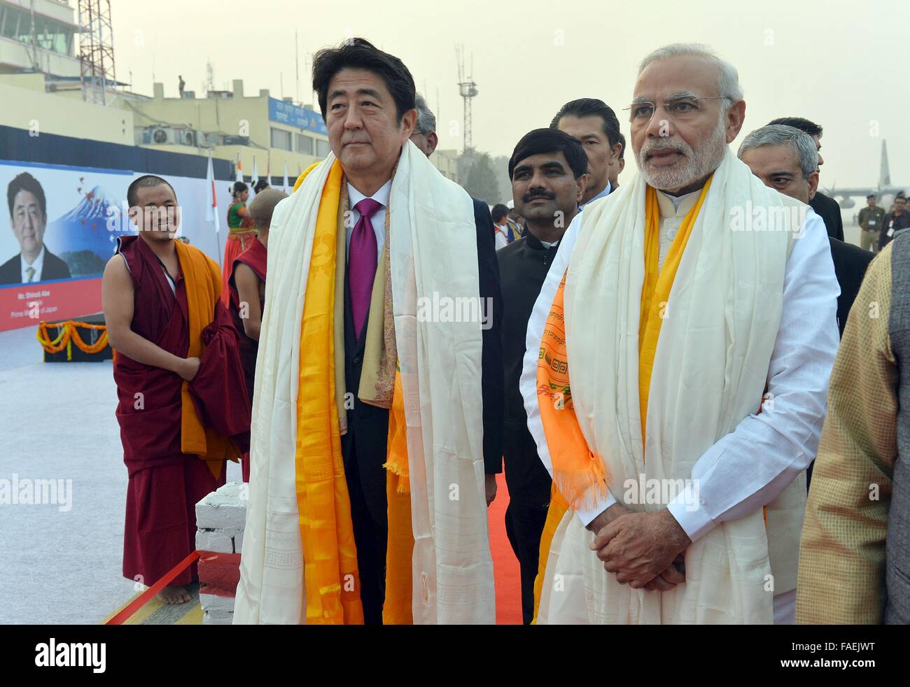 Indian Prime Minister Narendra Modi and Japanese Prime Minister Shinzo ...