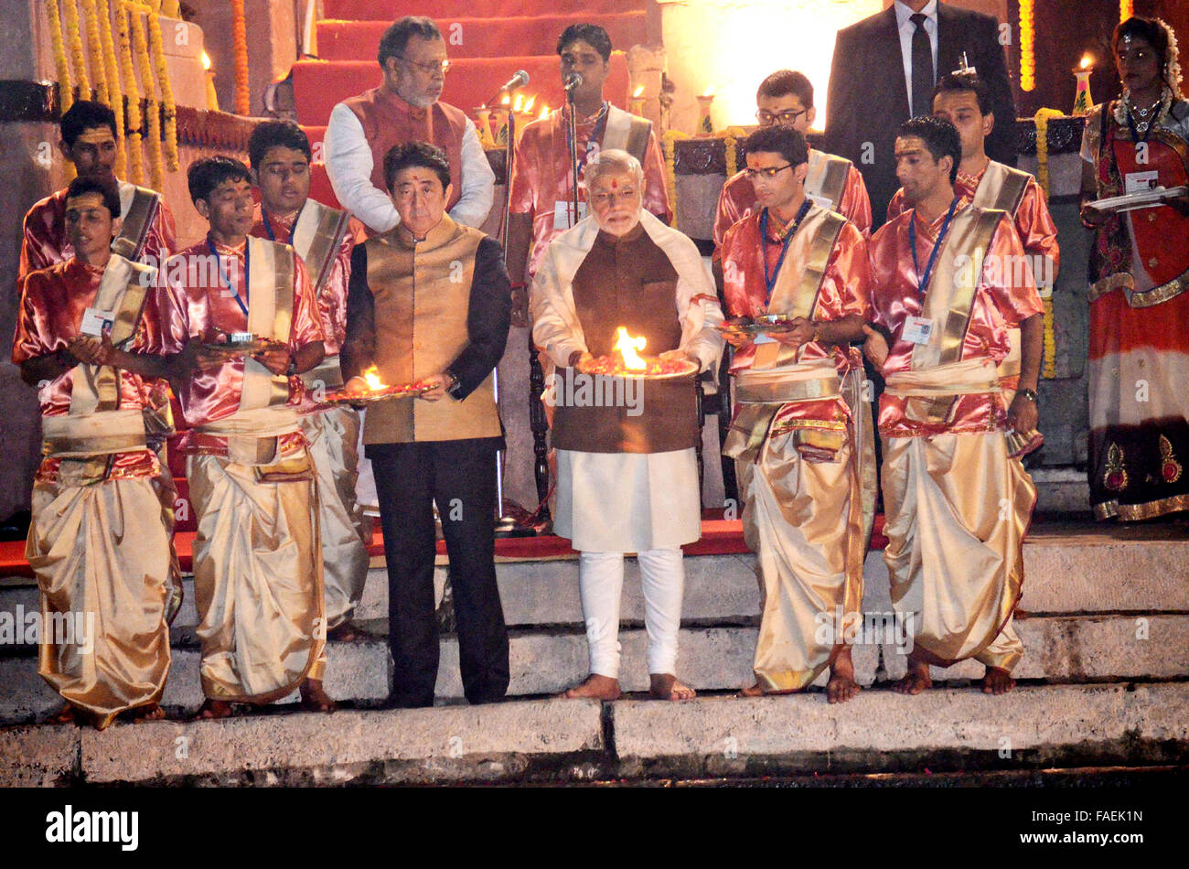 Indian Prime Minister Narendra Modi and Japanese Prime Minister Shinzo ...