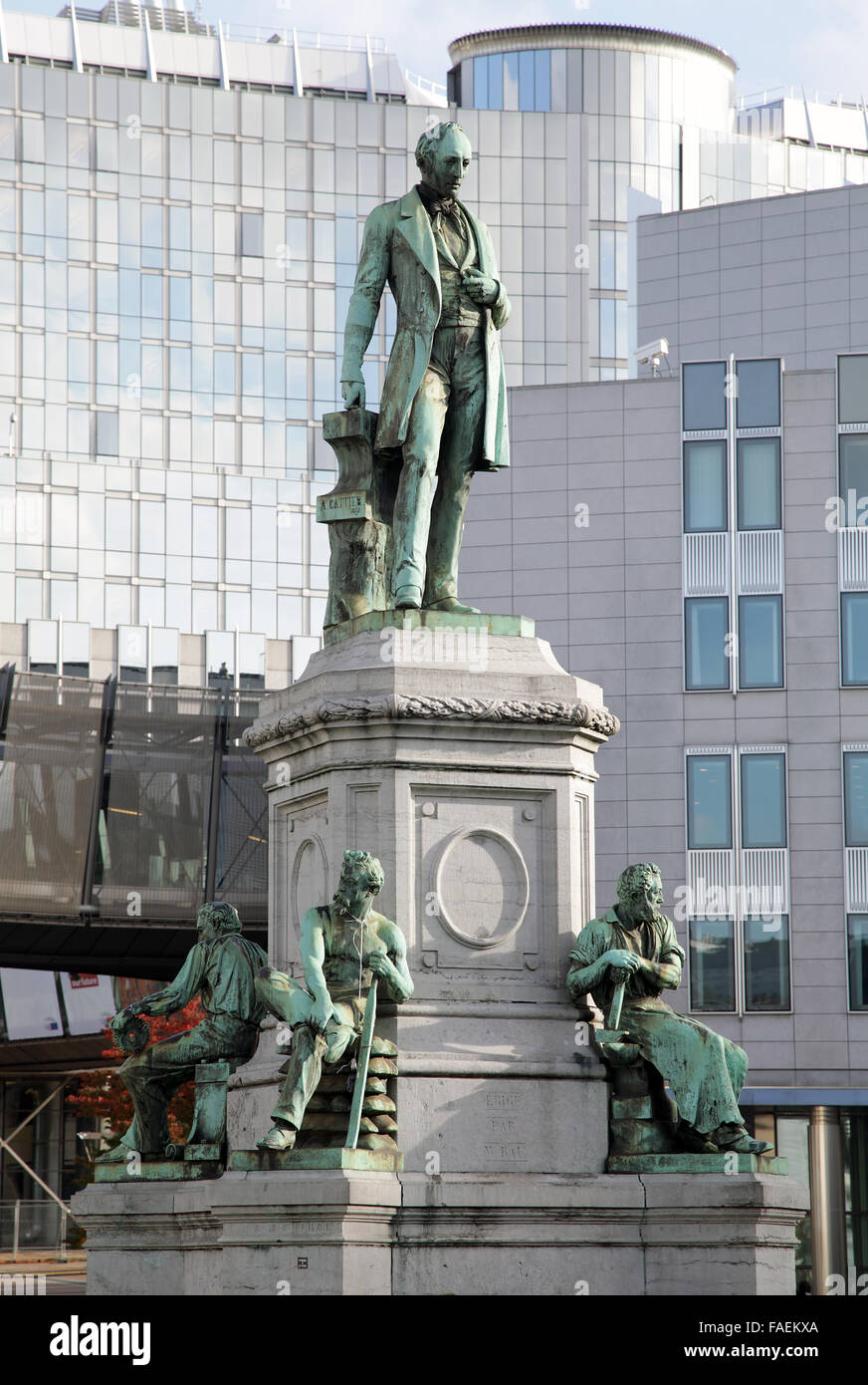 Statue of John Cockerill 1790 –1840 a Belgian entrepreneur Stock Photo ...