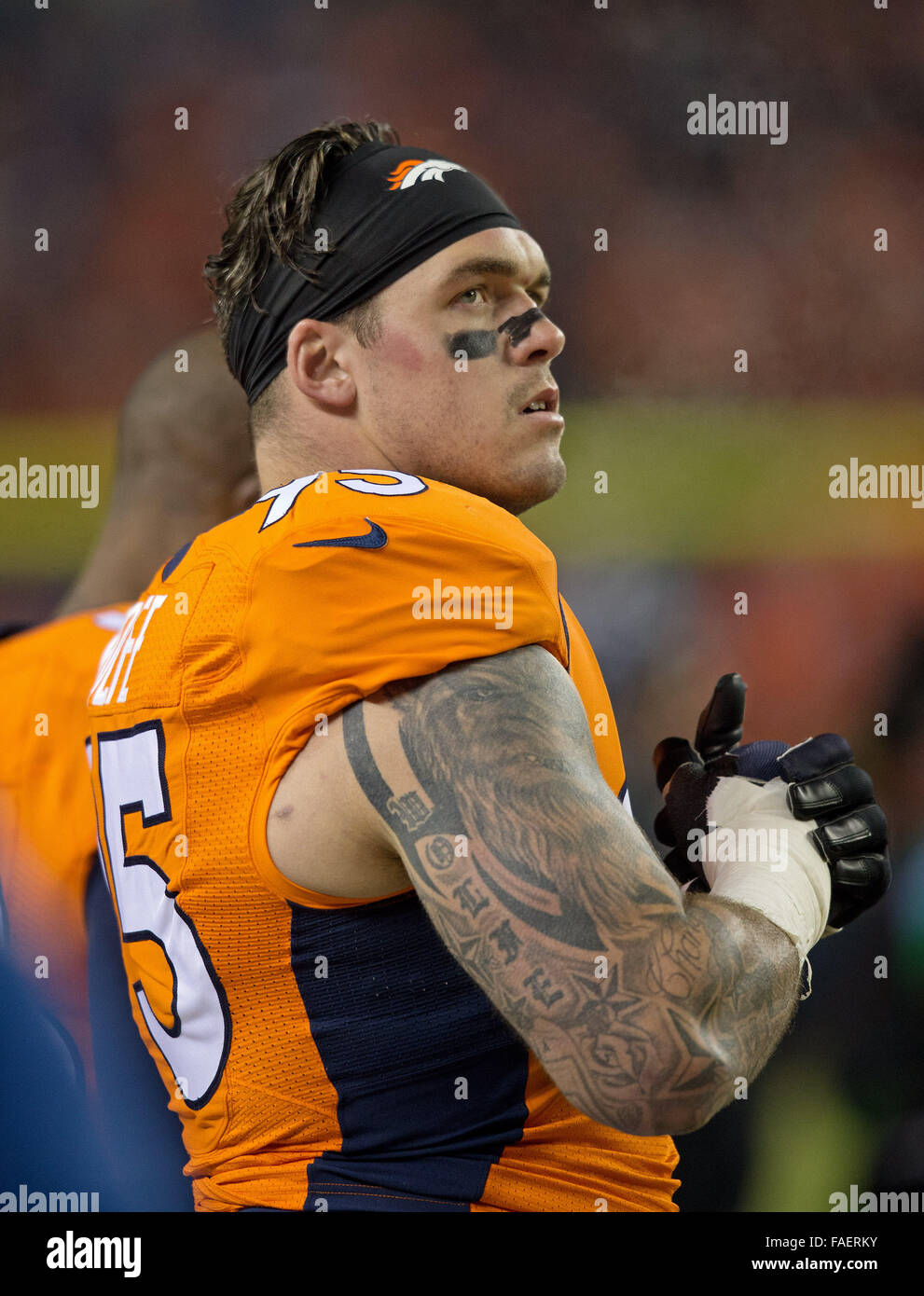 Denver, Colorado, USA. 28th Dec, 2015. Broncos DE DEREK WOLFE looks on ...