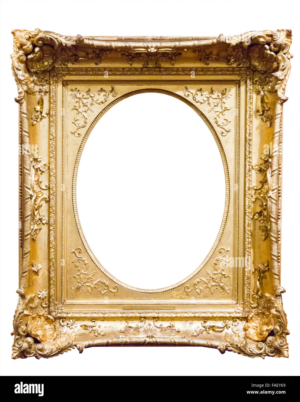 empty old bronze picture frame. Isolated over white background, may be ...