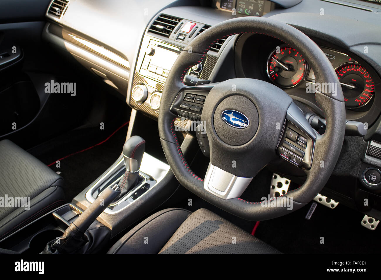 Hong Kong, China Oct 3, 2014 : Subaru WRX 2014 Interior test drive on ...