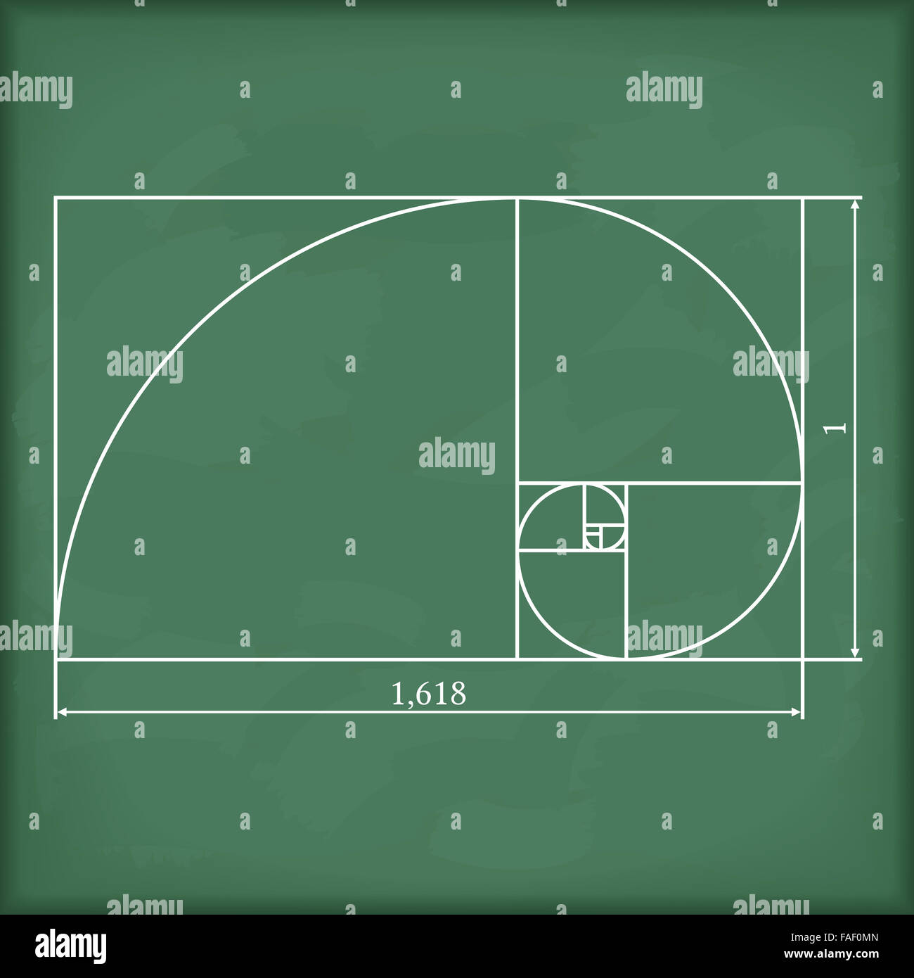 Illustration of a golden section on blackboard Stock Photo - Alamy