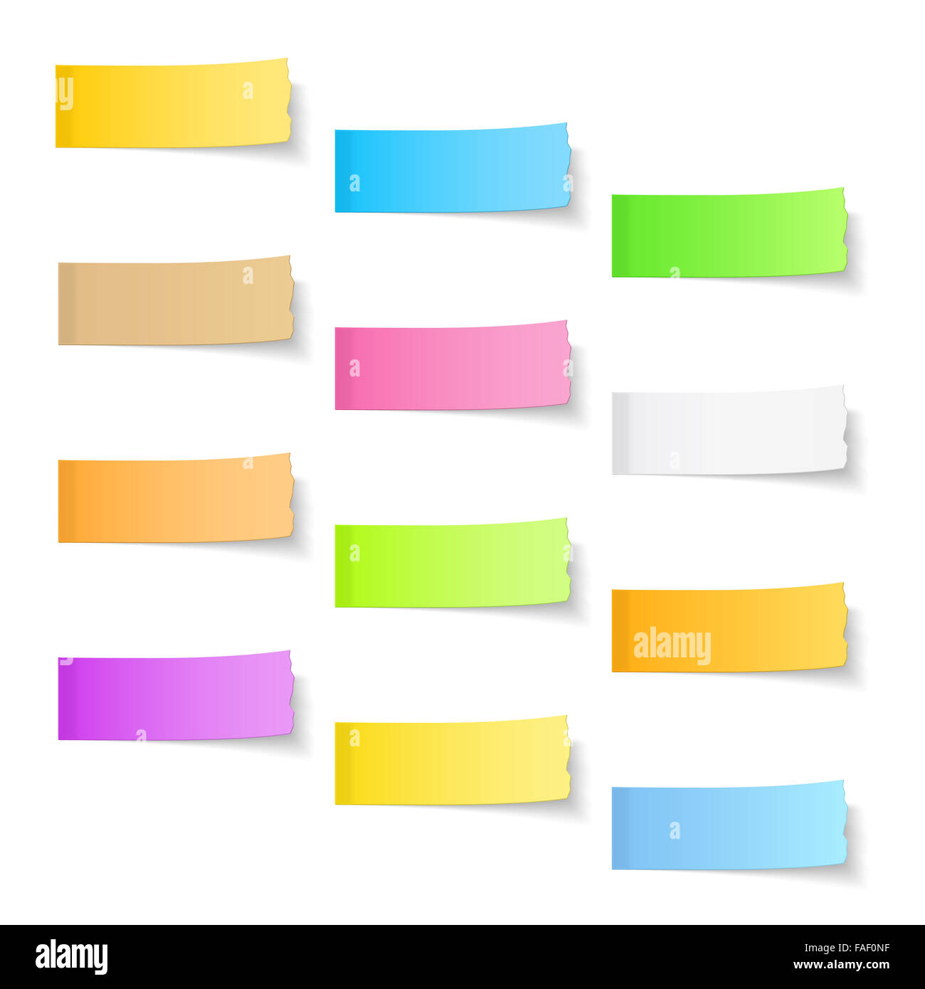 Ripped sticky papers on white background Stock Photo - Alamy