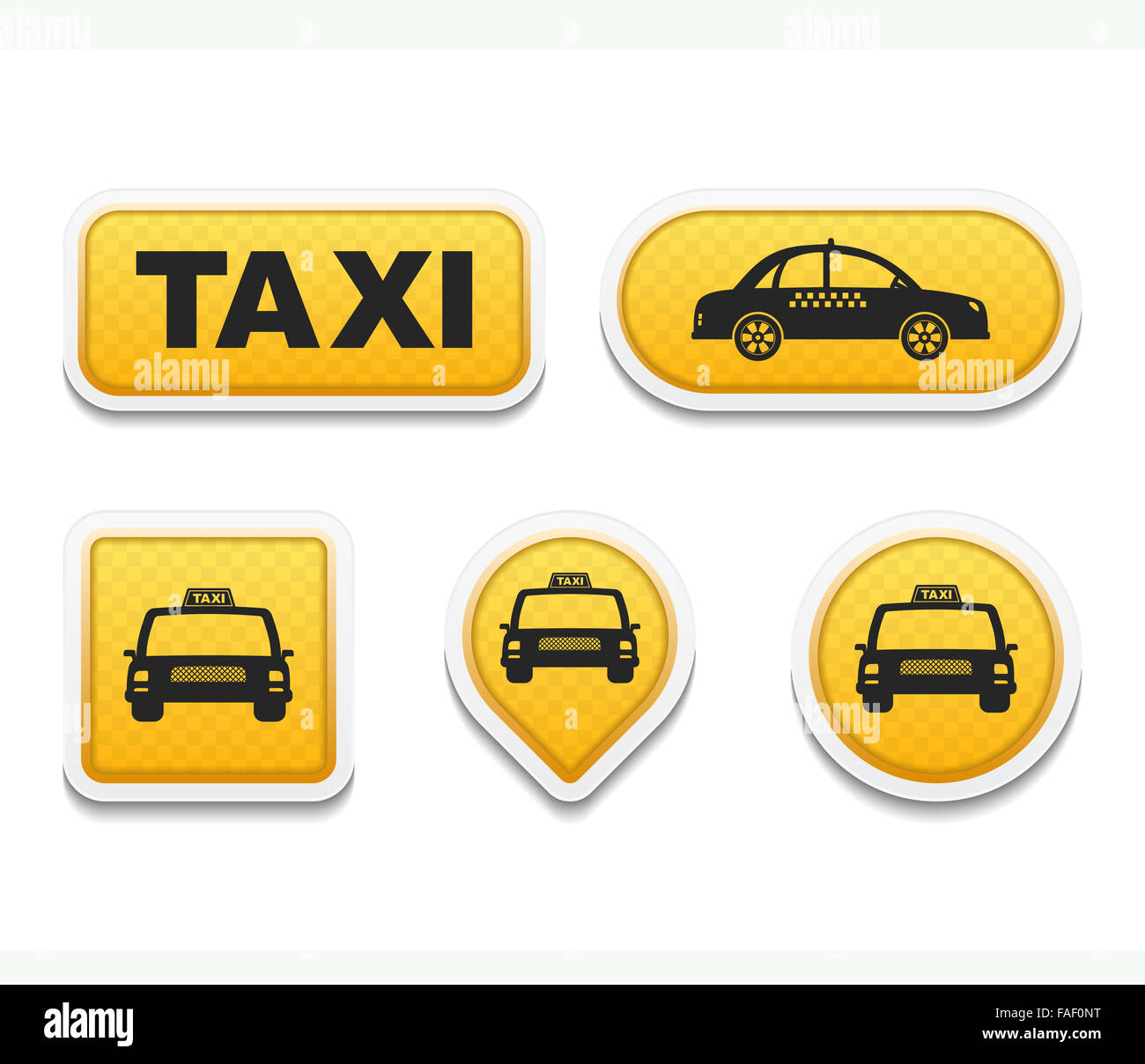 Taxi icons and buttons set Stock Photo - Alamy