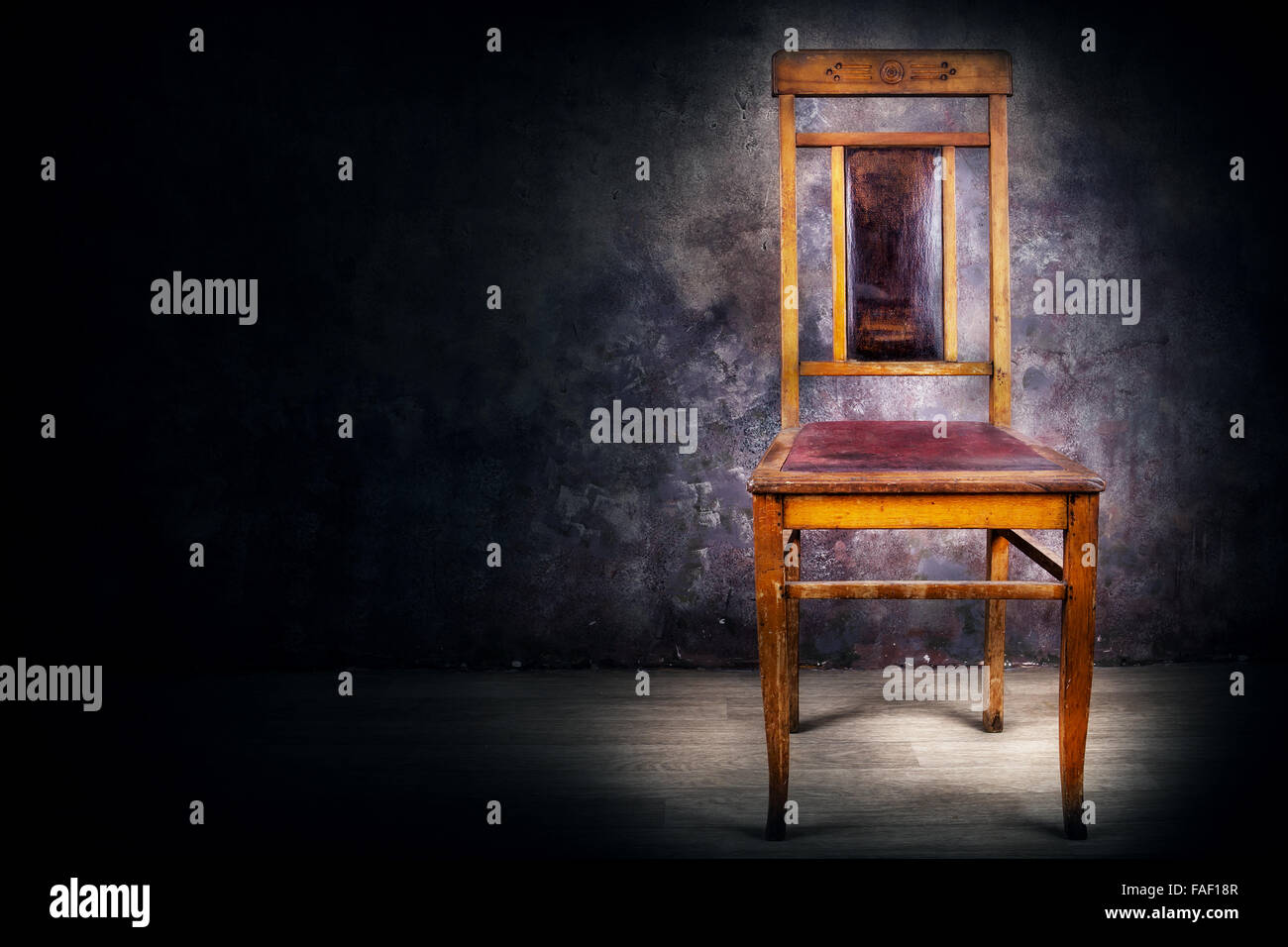 Antique chair with back on grange background Stock Photo - Alamy