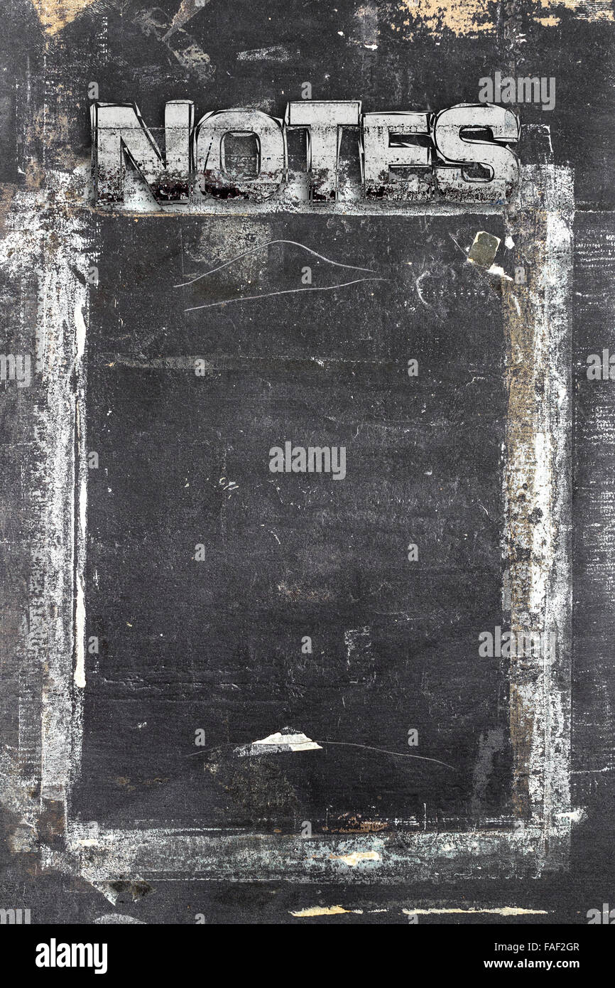 Blackboard in grunge style, scratched and ruined, for notes Stock Photo ...