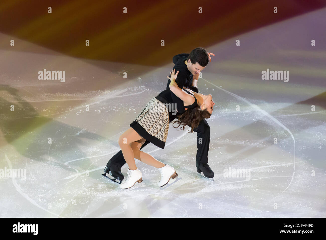 Charlene Guignard e Marco Fabbri skating free dance champions Stock ...