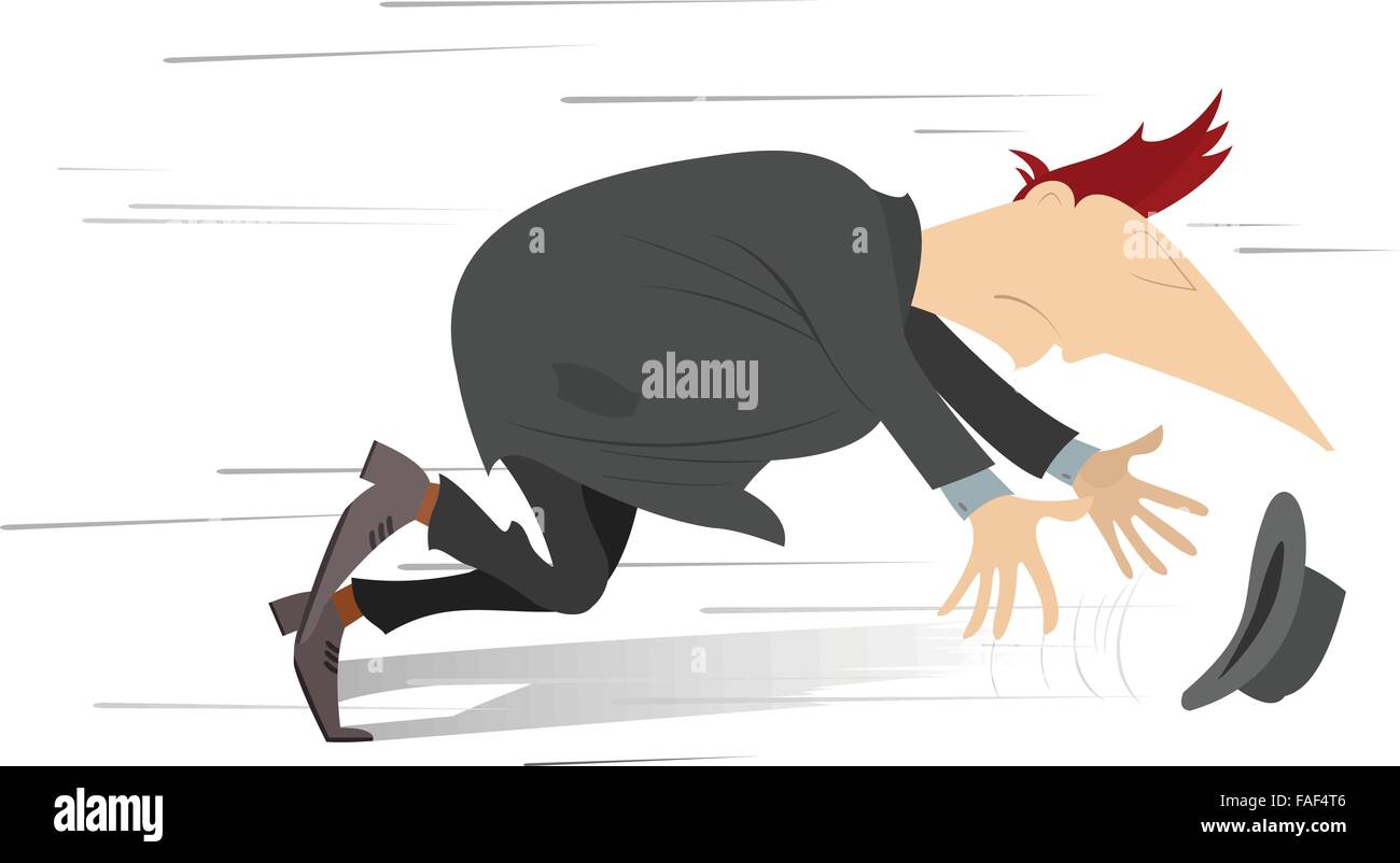 Windy weather and man Stock Vector Images - Alamy