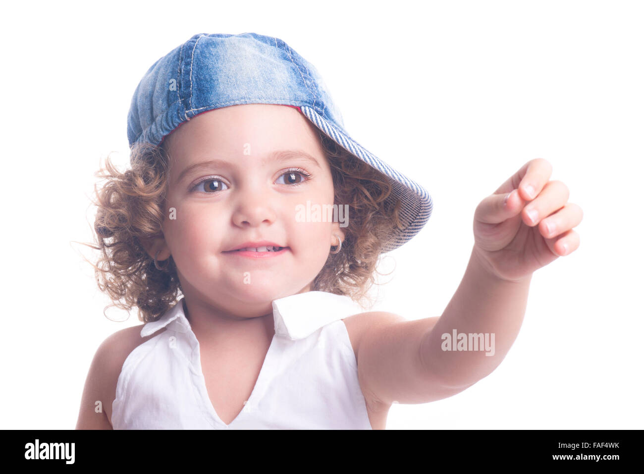 Female kids children pointing hi-res stock photography and images - Alamy