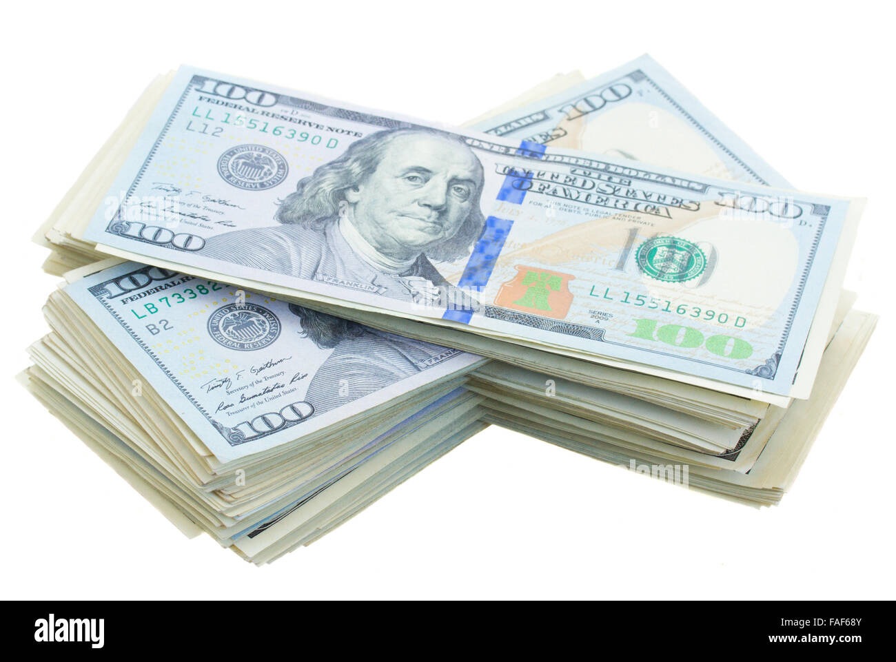thre piles of dollars money Stock Photo - Alamy