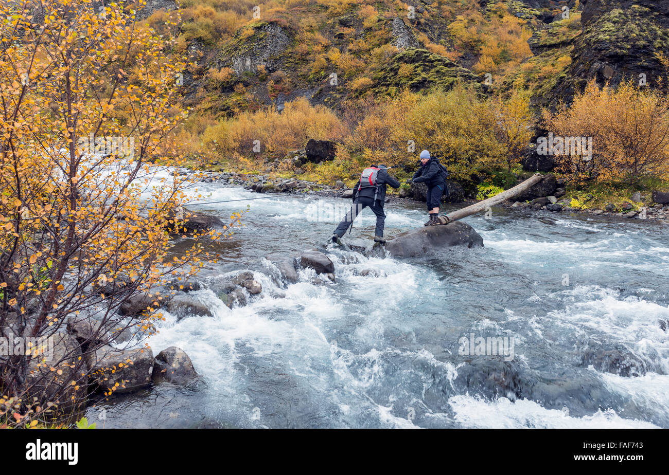 Stream trekking passage wading hi-res stock photography and images - Alamy