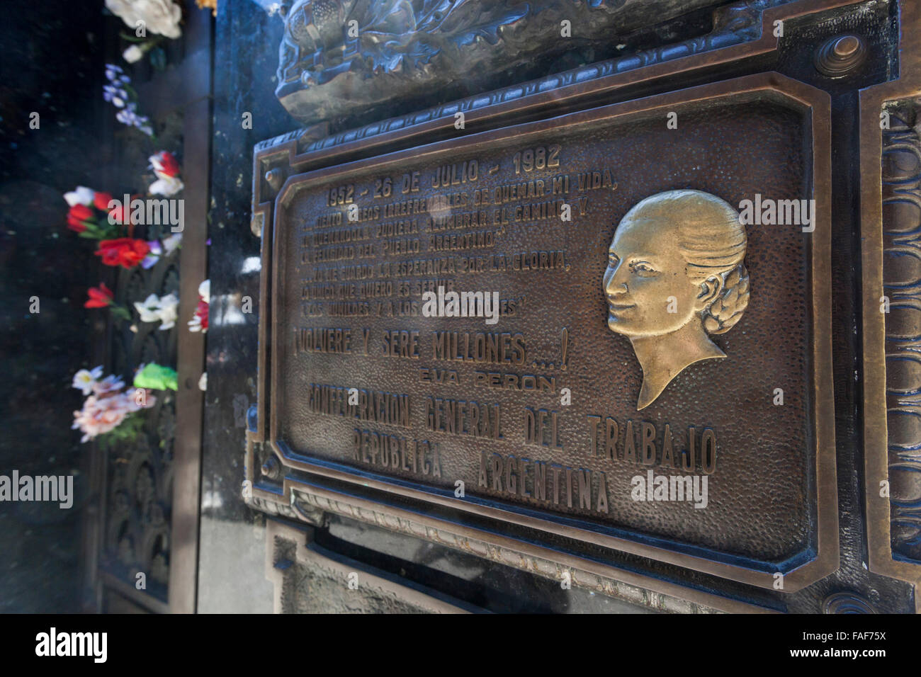 Tomb of Evita, Eva Peron, La Recoleta Cemetery, Cementerio de la ...