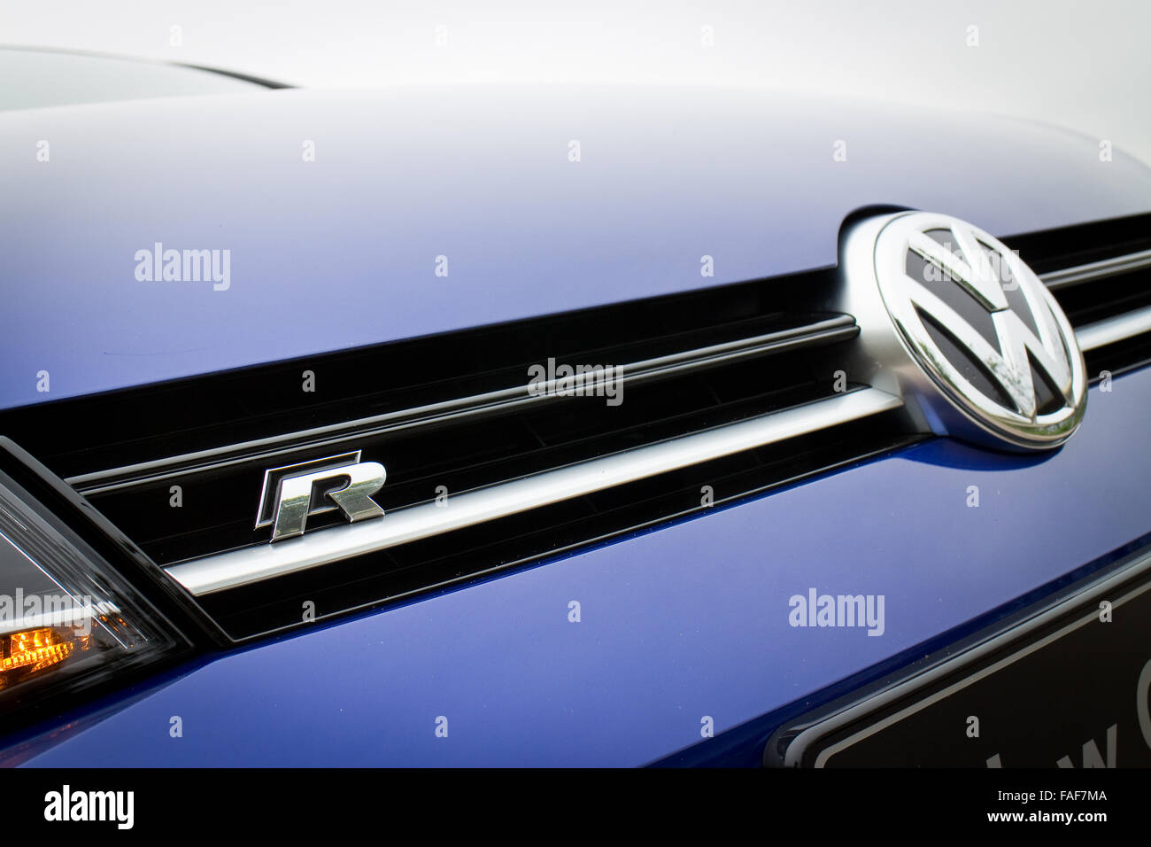 Volkswagen Golf R Logo with blue colour body Stock Photo - Alamy