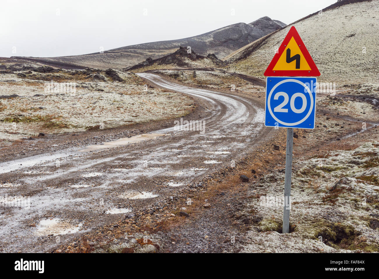 Poor road, Iceland Stock Photo - Alamy
