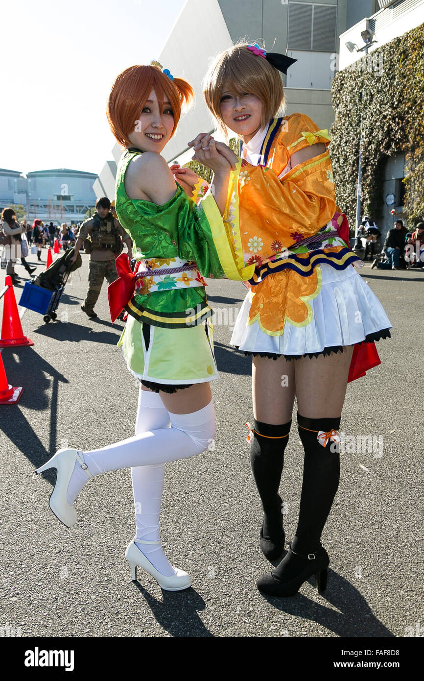 Tokyo, Japan. 29th Dec, 2015. Cosplayers pose for a picture during the ...