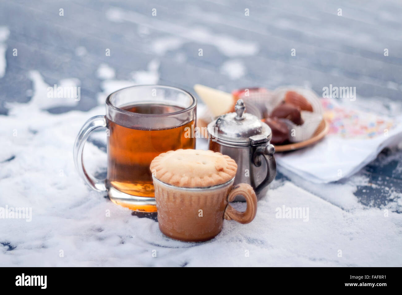 Tea In Winter Stock Photo - Alamy