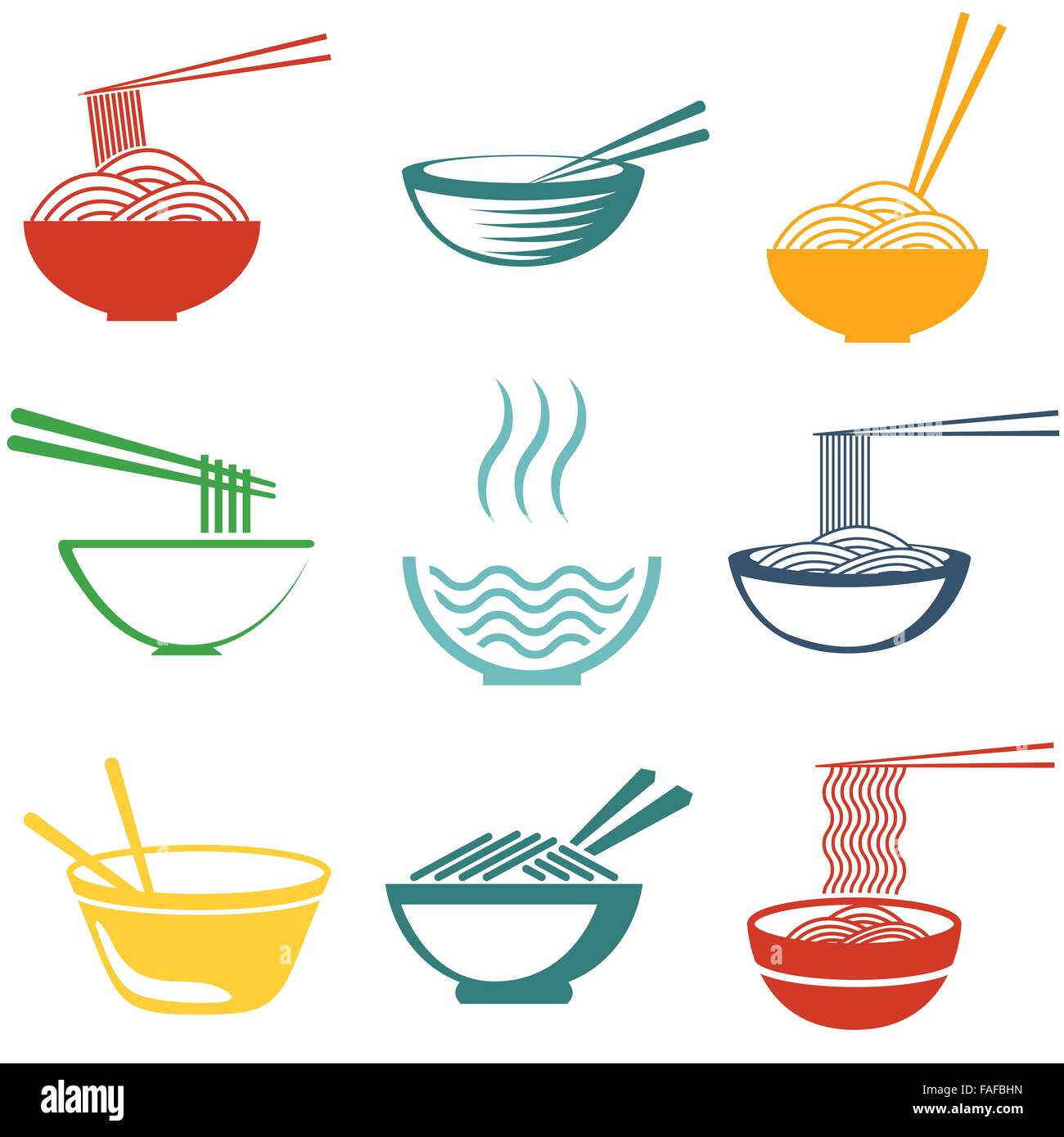 Set of noodles Stock Vector Image & Art - Alamy