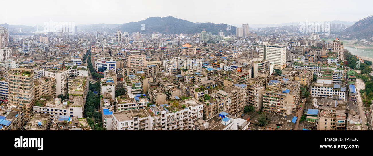 Yibin, Sichuan province, China - The view of Yibin city, a small city ...