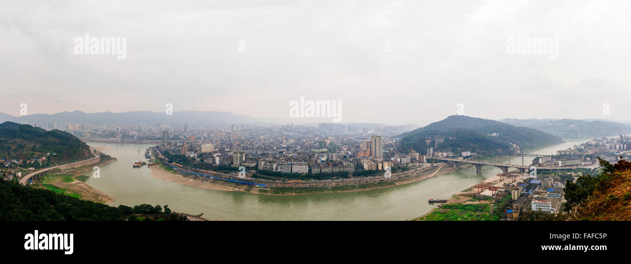 Yibin, Sichuan province, China - The view of Yibin city, a small city ...