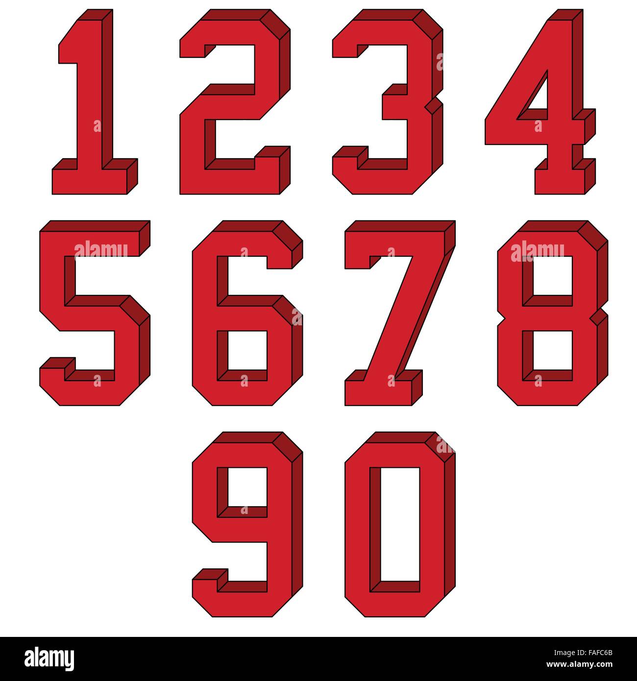 Vector illustration of 3d numbers Stock Vector Image & Art - Alamy