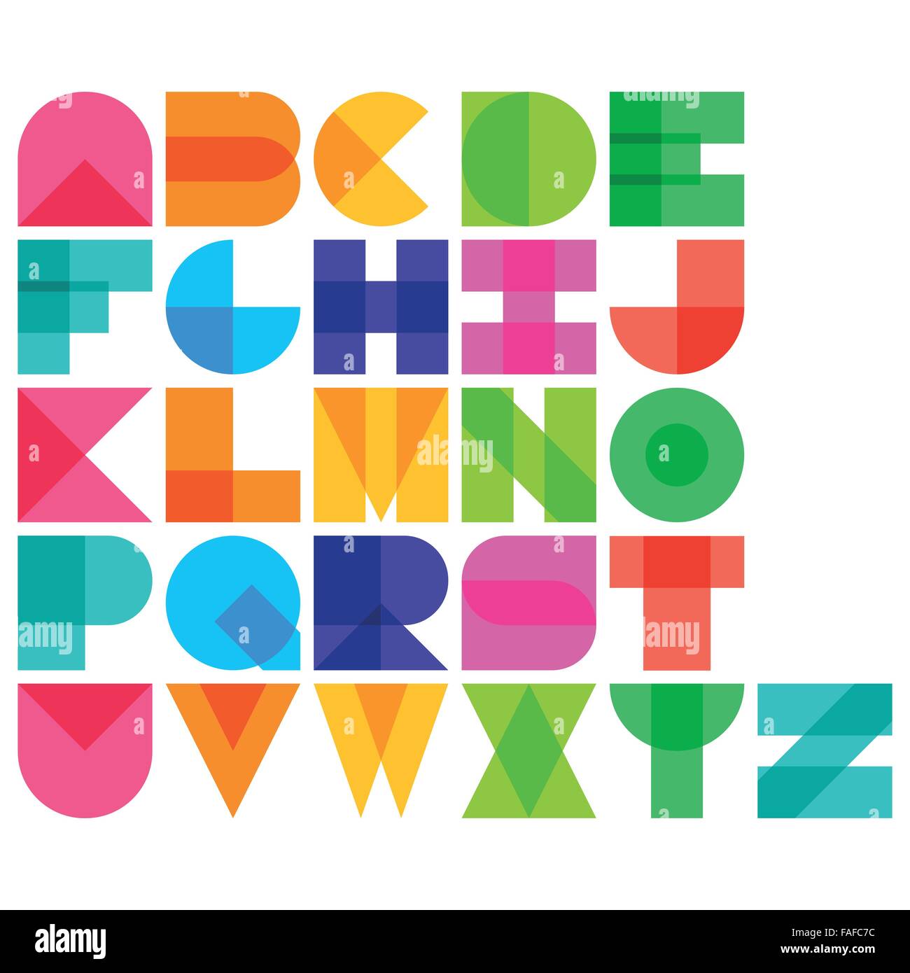 Vector illustration of color font Stock Vector Image & Art - Alamy