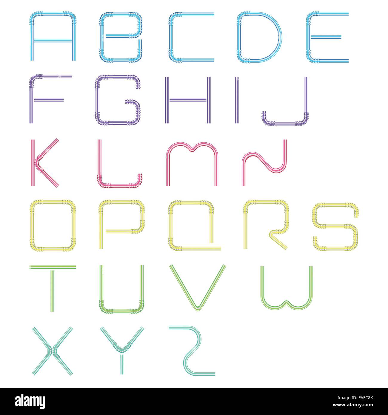 Stock Vector Font plastic tube Stock Vector Image & Art - Alamy