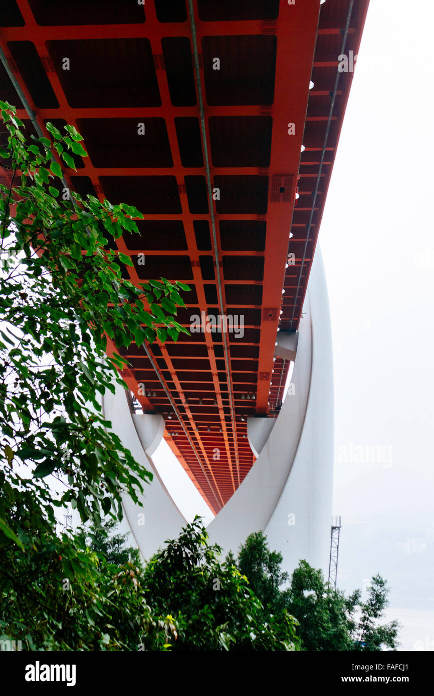 Chongqing, China - The view of Qiansimen bridge in the daytime Stock ...