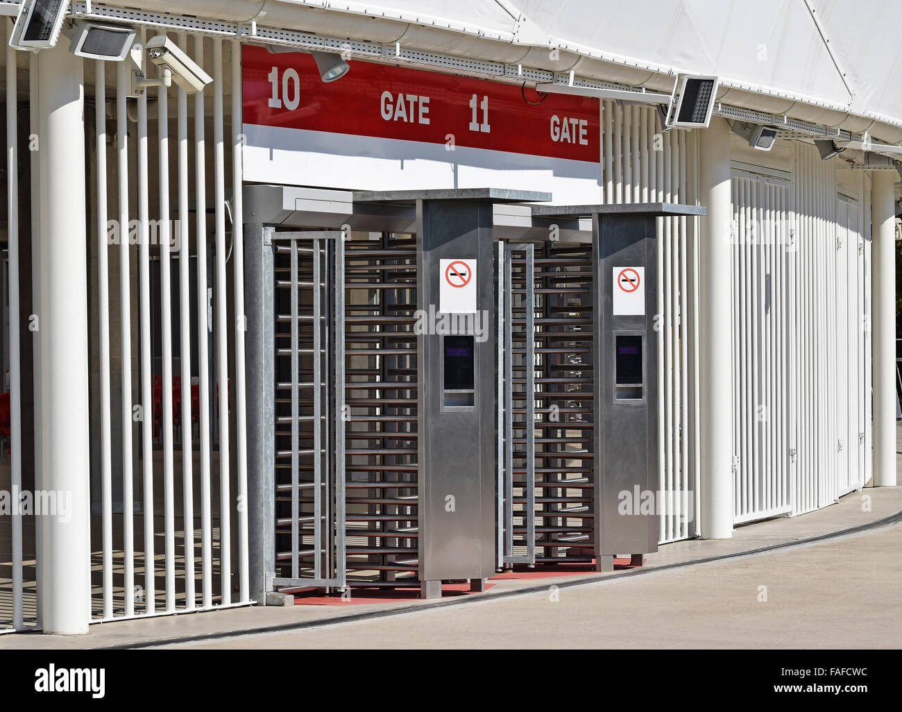 Entrance gate of the soccer stadium Stock Photo - Alamy