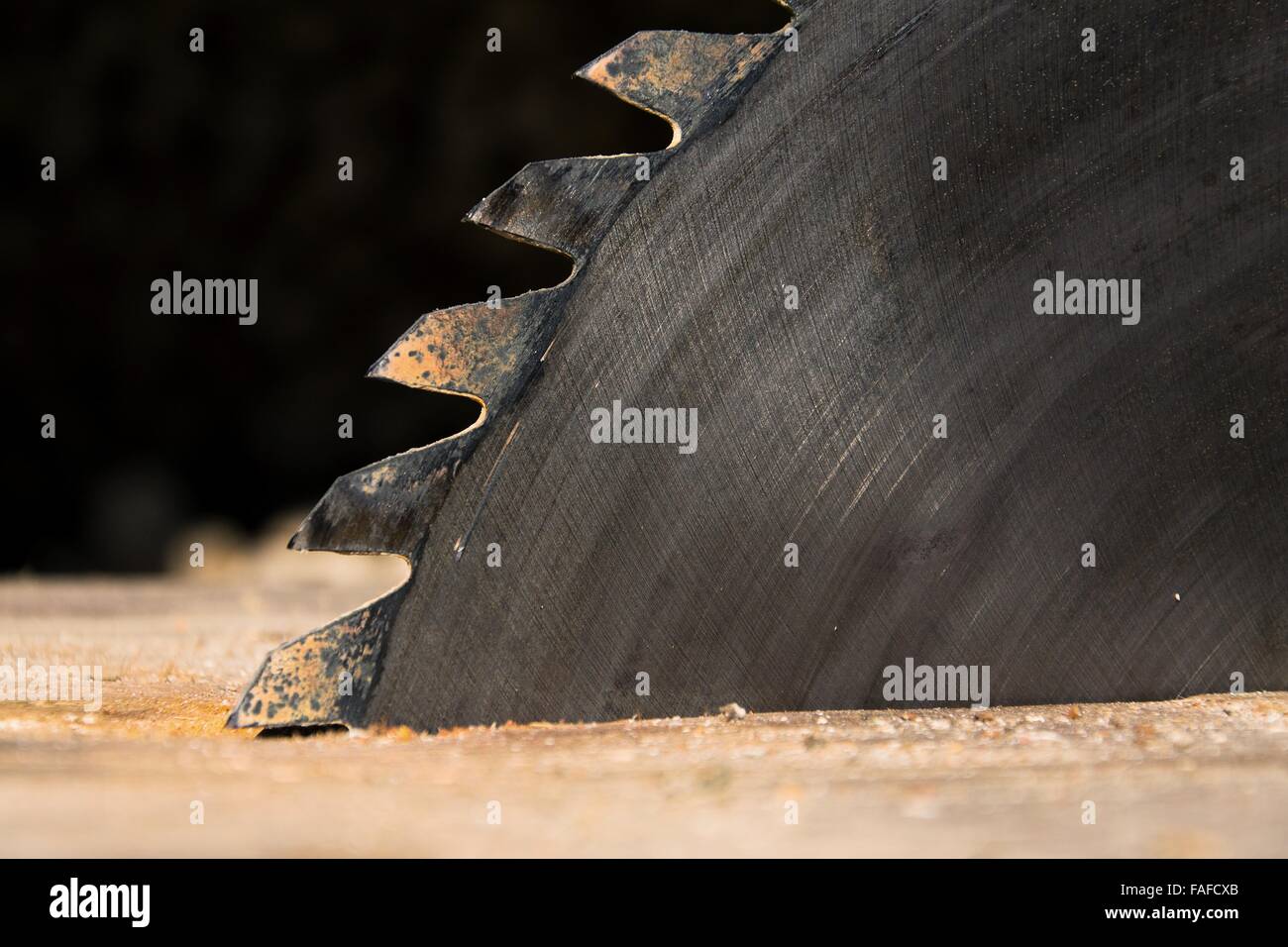 Switched off old rusty sharp circular saw blades closeup Stock Photo ...