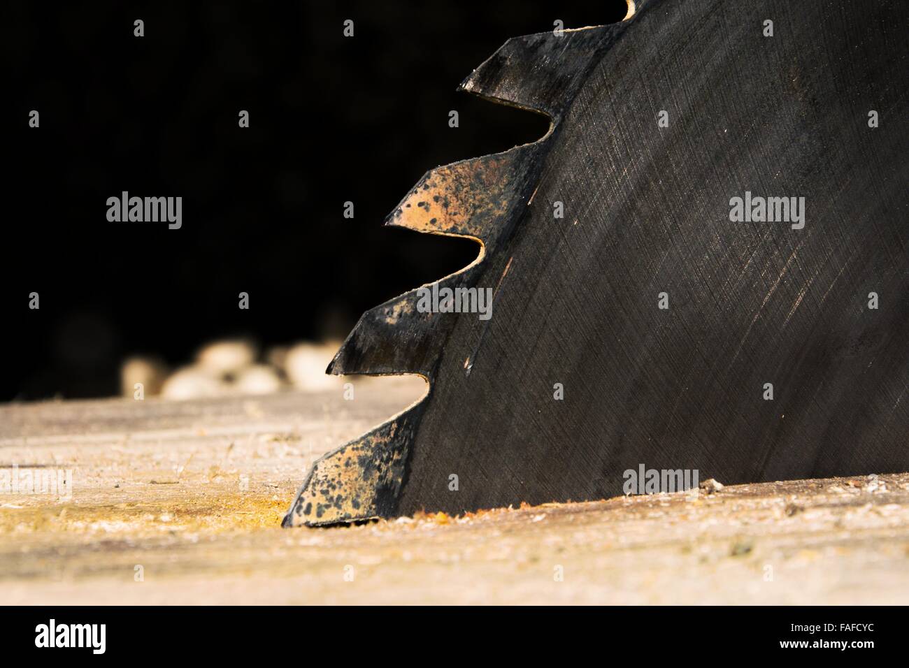 Switched off old rusty sharp circular saw blades closeup Stock Photo ...