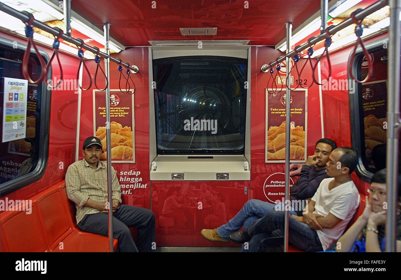 KFC advert ridden carriage on monorail in kuala lumpur, Malaysia Stock ...