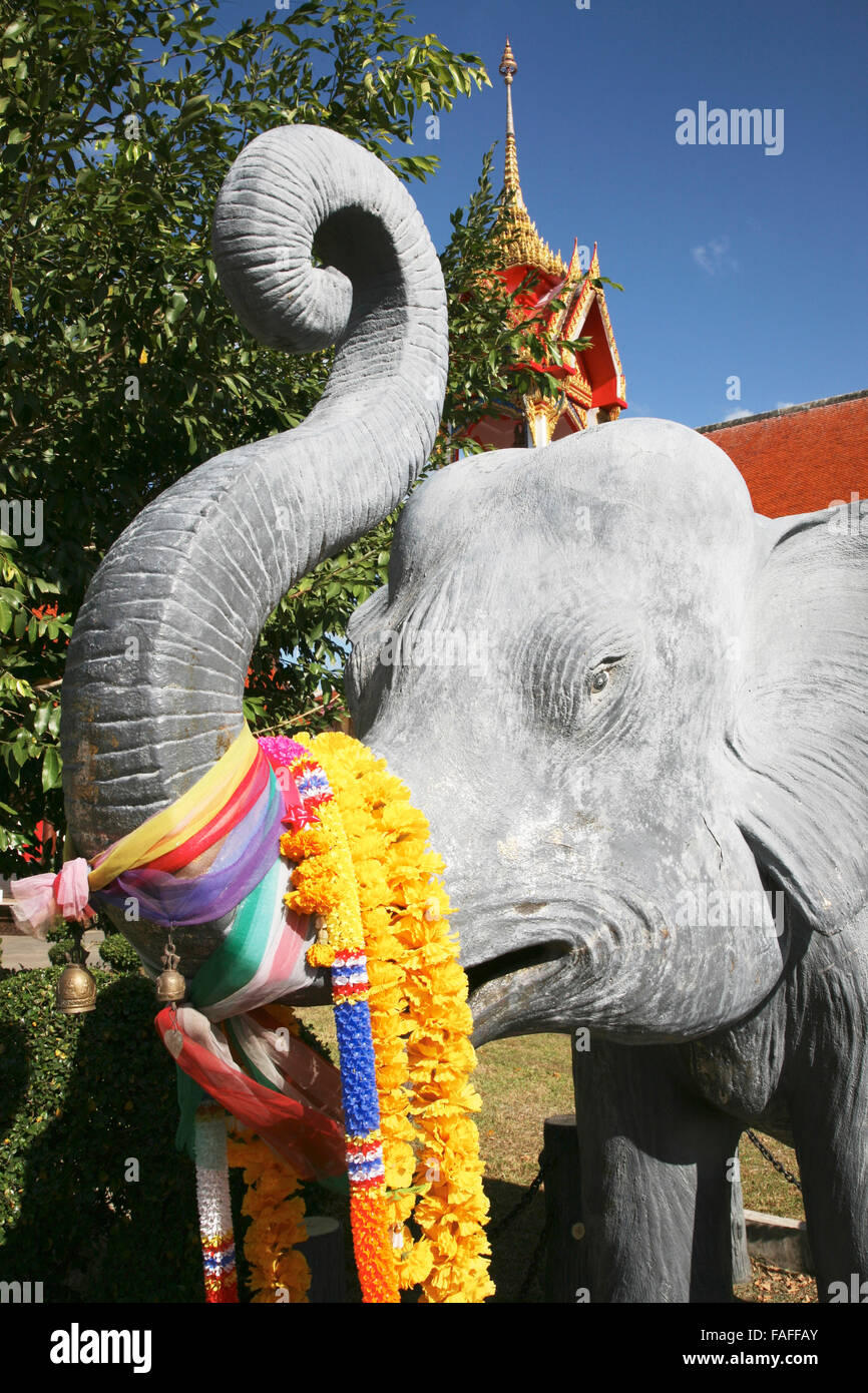Thailand Phuket Chalong Elephant statues at Wat Chalong Adrian Baker ...