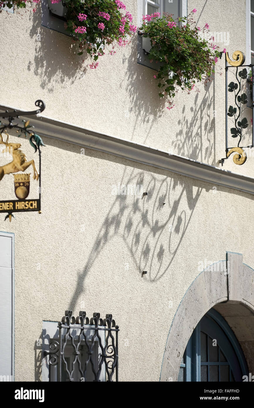 Hotel hanging sign in Rothenburg Stock Photo - Alamy