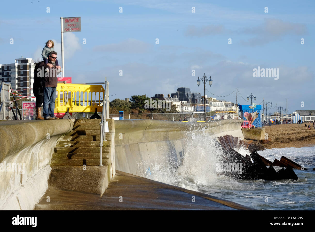 Part of promenade and sea wall collapsed due to adverse weather at ...