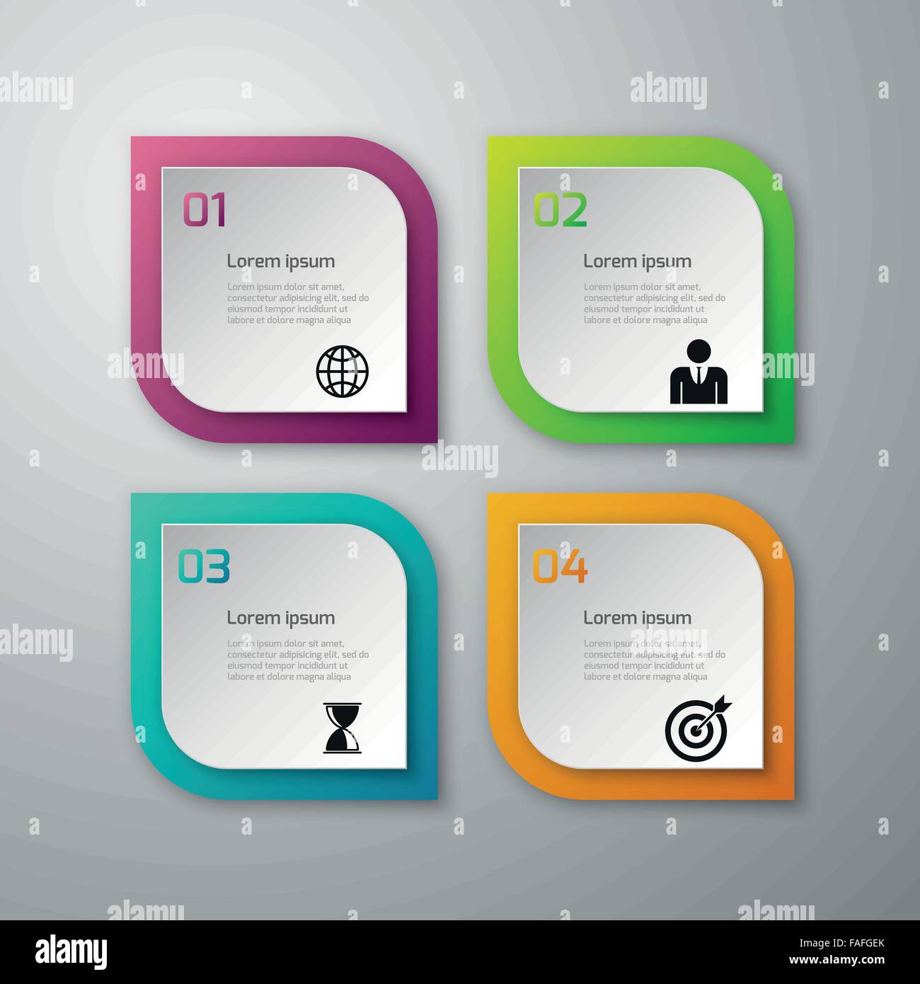Vector illustration of paper squares infographics Stock Vector Image ...
