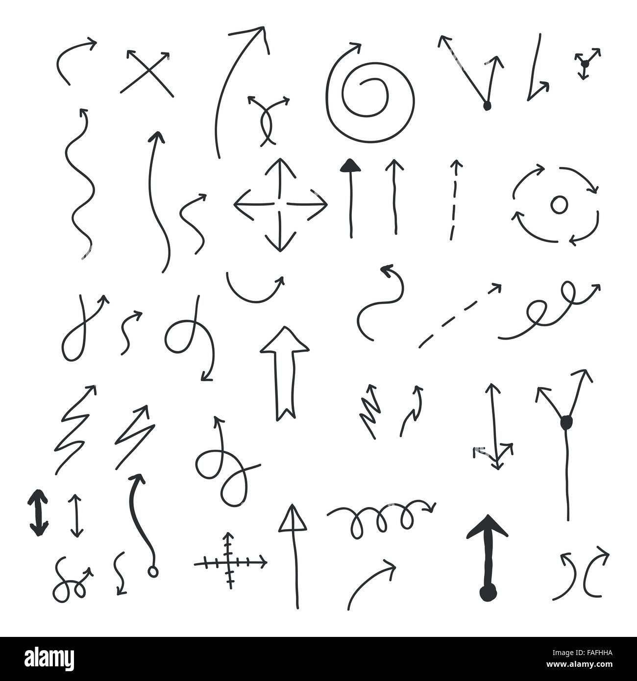 Vector Illustration Hand Drawn Arrows Stock Vector Image Art Alamy