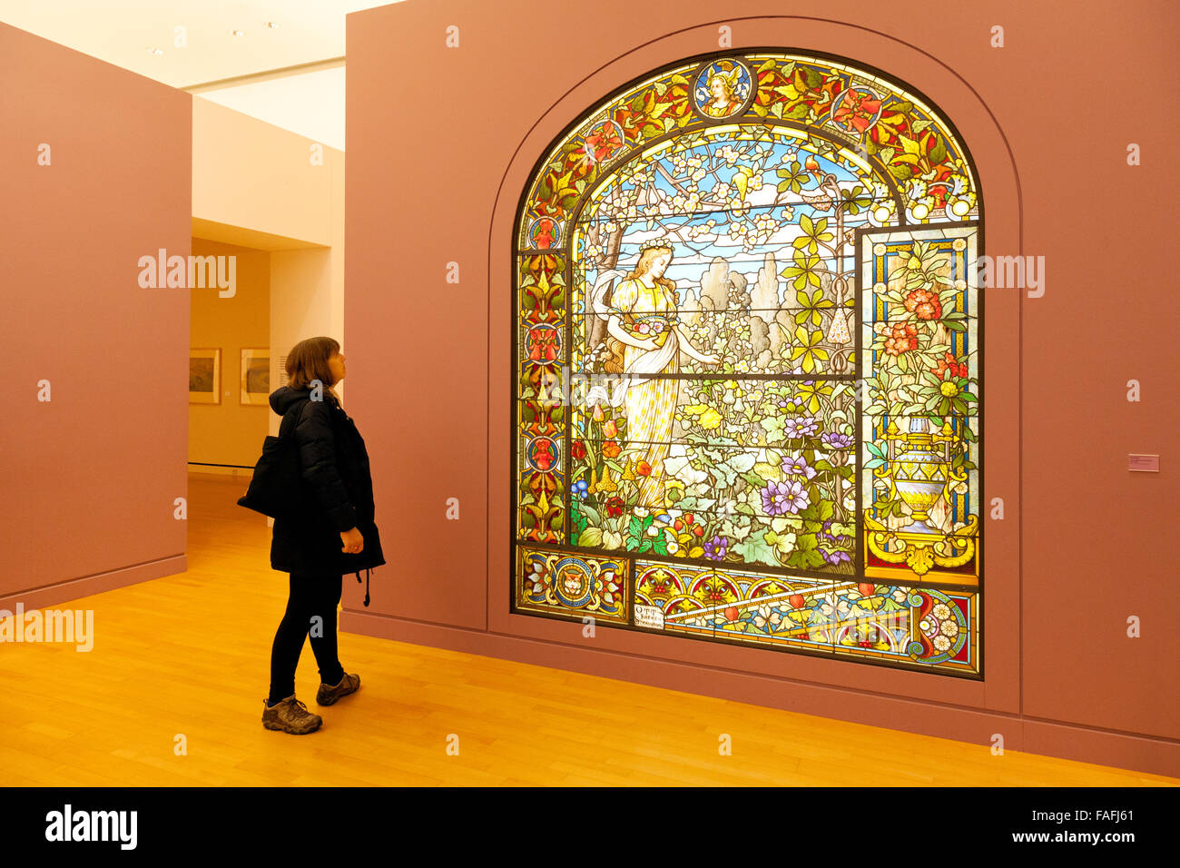A tourist looking at exhibits, Strasbourg Museum of Modern and ...