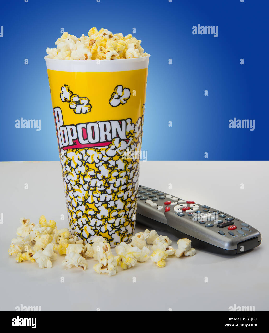 Popcorn in cup for tv movie night Stock Photo - Alamy