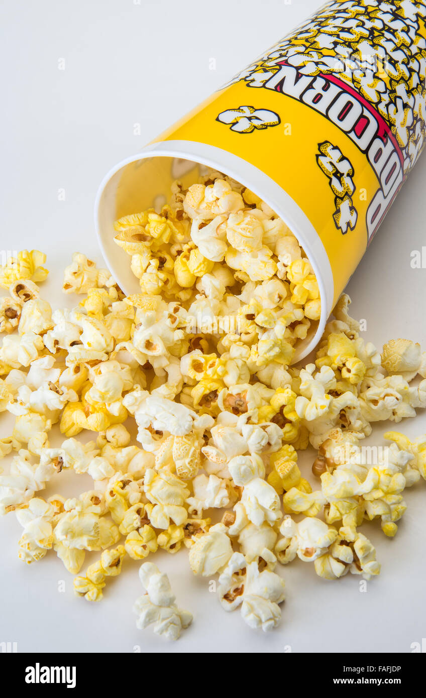 Popcorn in cup for tv movie night Stock Photo - Alamy