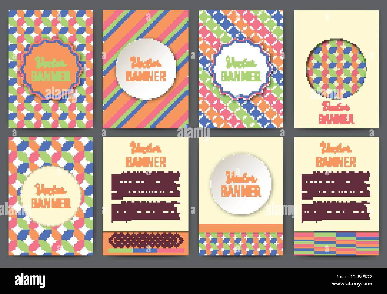Vector illustration set of invitations banner a4 Stock Vector Image ...
