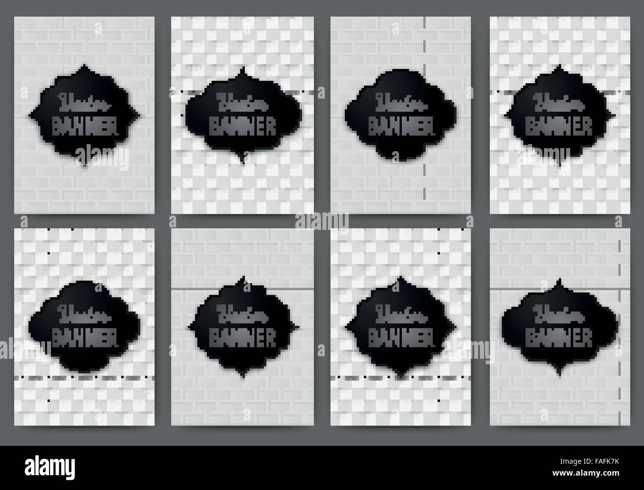 Vector illustration set of invitations banner a4 Stock Vector Image ...