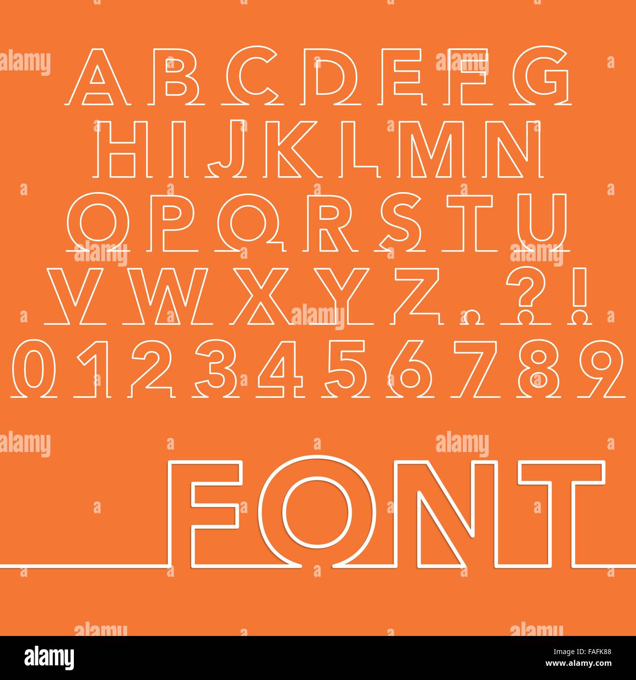 Vector illustration of a linear font Stock Vector Image & Art - Alamy