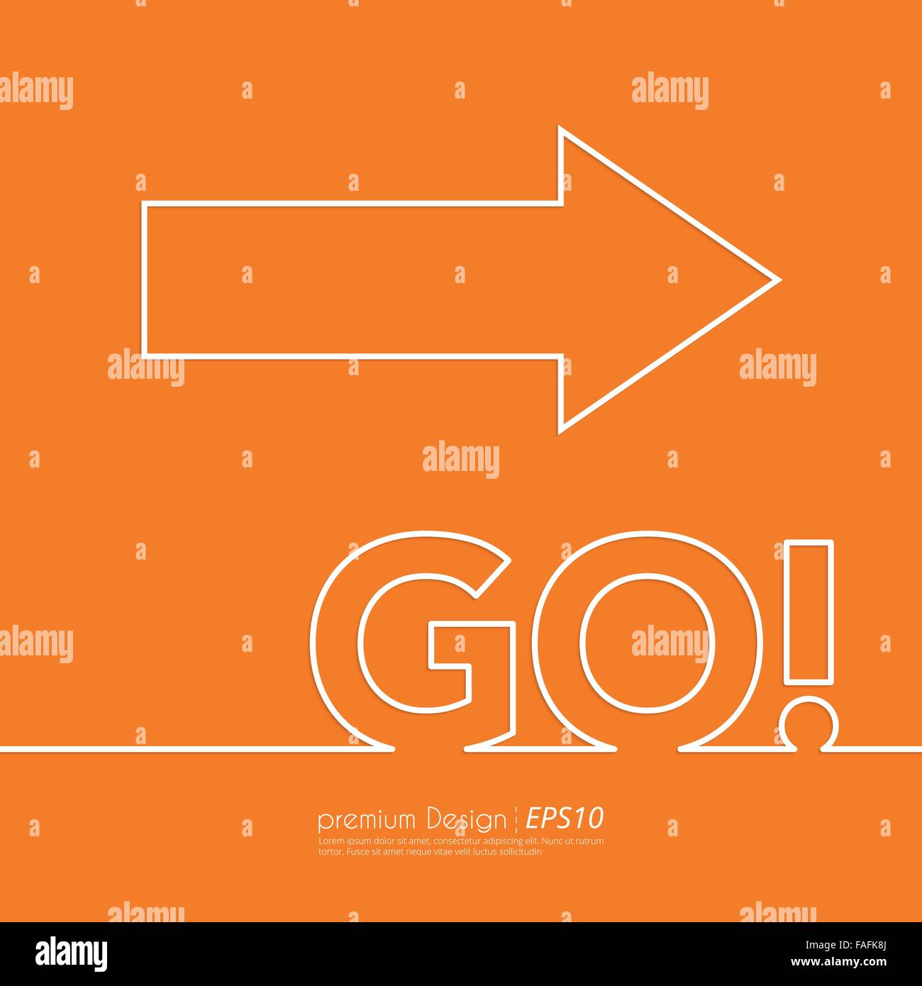 Vector illustration of a linear arrow go Stock Vector Image & Art - Alamy