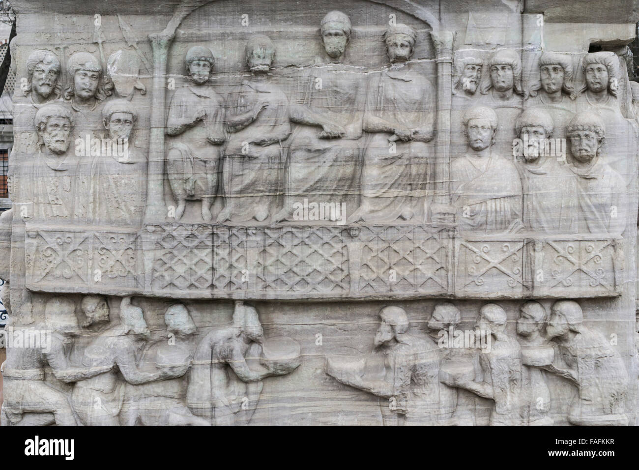 Turkey travel - Istanbul. Christian relief carving on the monument to ...